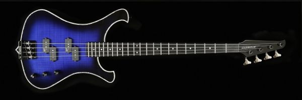 Crafted in the USA - Dudacus Sparta Blue Burst Bass - LAWK STAR Guitars